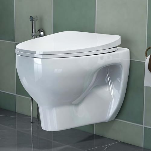 Plantex Ceramic Rim Western Commode/P- Trap Washdown Wall Hung Commode ...