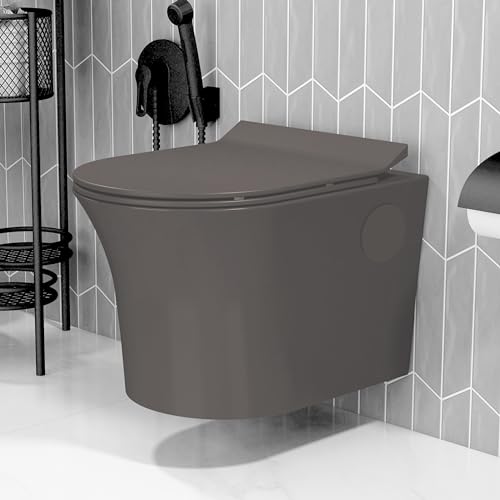 Plantex Platinum Ceramic Rimless Wall Hanging Commode/Western Toilet/W ...
