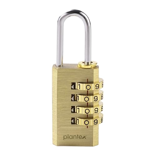 Plantex 4-Digit Code Combination Brass Locks/Number Lock/Portable Lugg ...