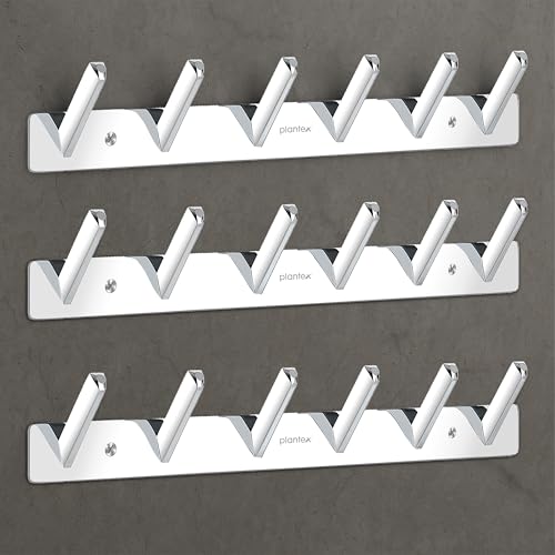 Plantex Wall Hooks for Hanging Cloth/Stainless Steel Towel Hangers/Bat ...