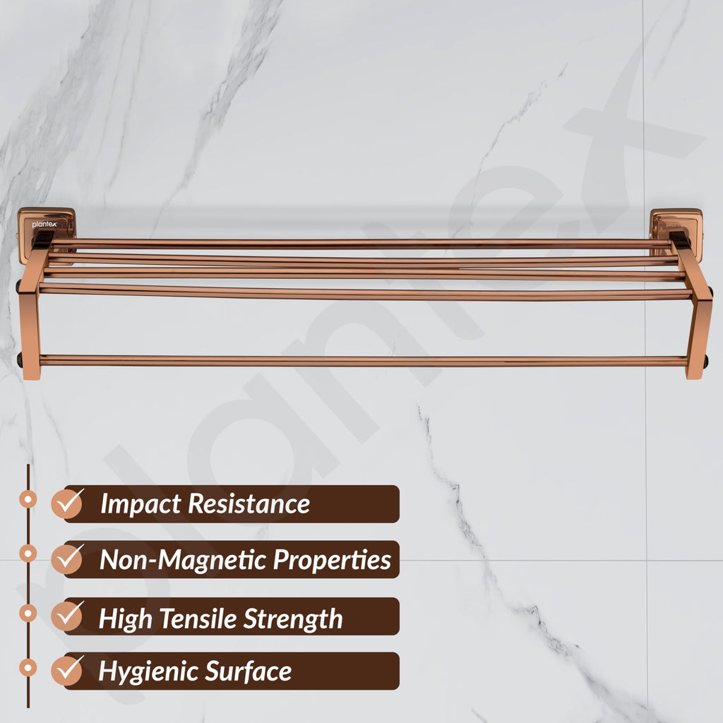Plantex 304 Grade Stainless Steel Towel Rack/Towel Holder in bathroom ...