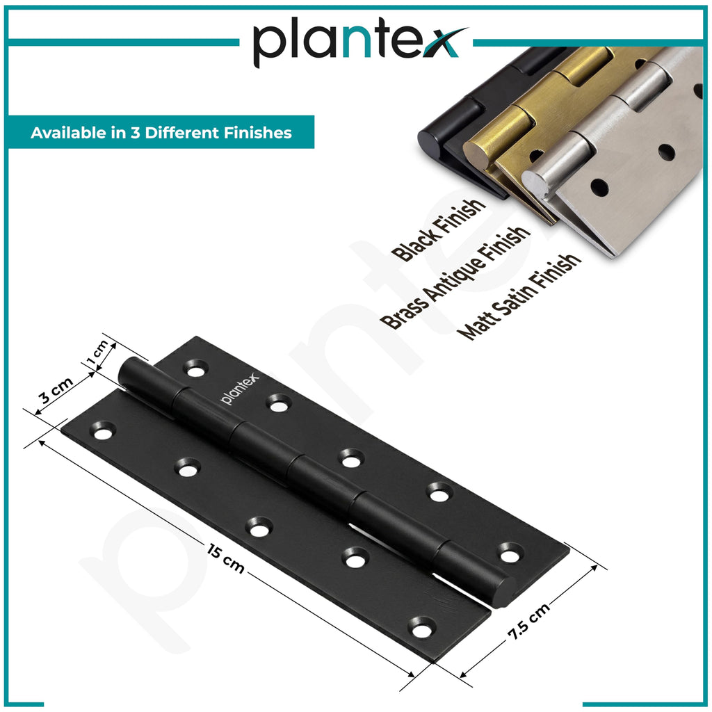 Plantex Door Hinges 6 Inch x 12 Gauge/2.5 mm Thickness/Hinges for Main ...