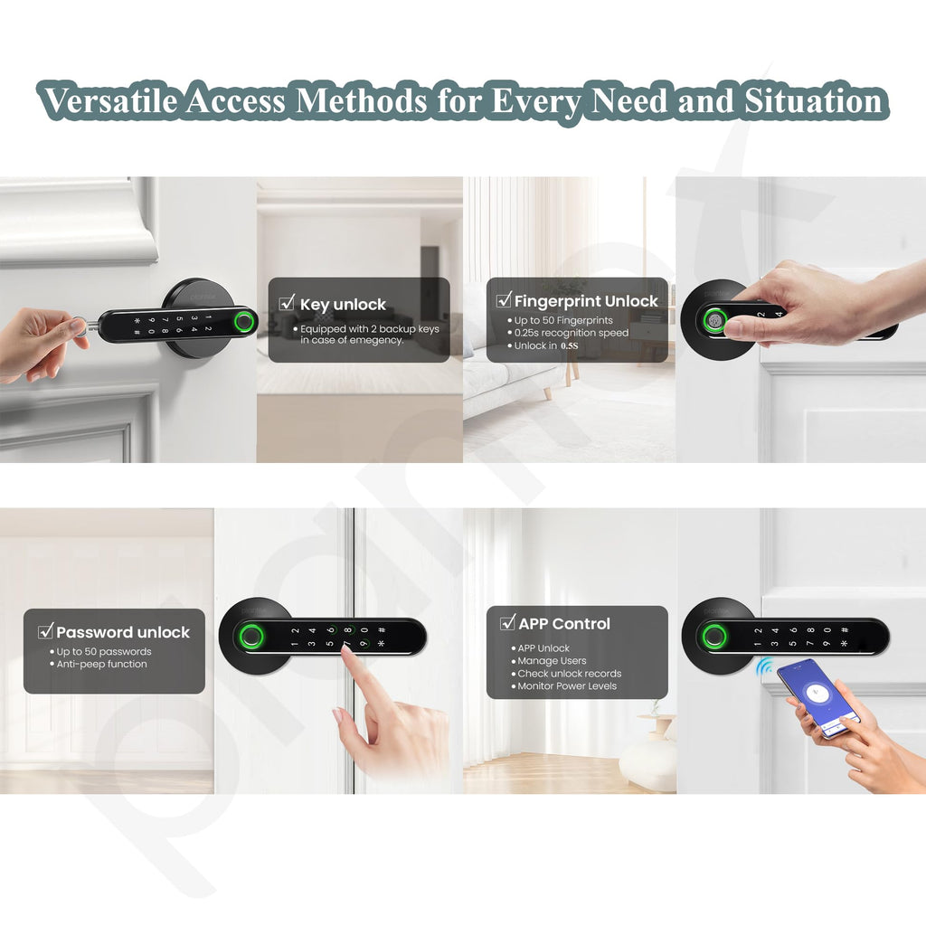 Plantex Aluminium Smart Door Lock/Fingerprint Lock For Door/Touch Scre ...