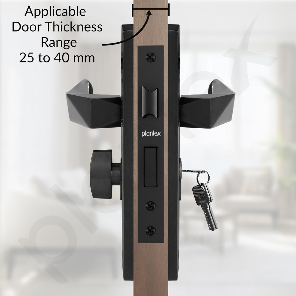 Plantex Heavy-Duty Door Lock Handle Set/6-Lever Lock Mechanism with 3 ...