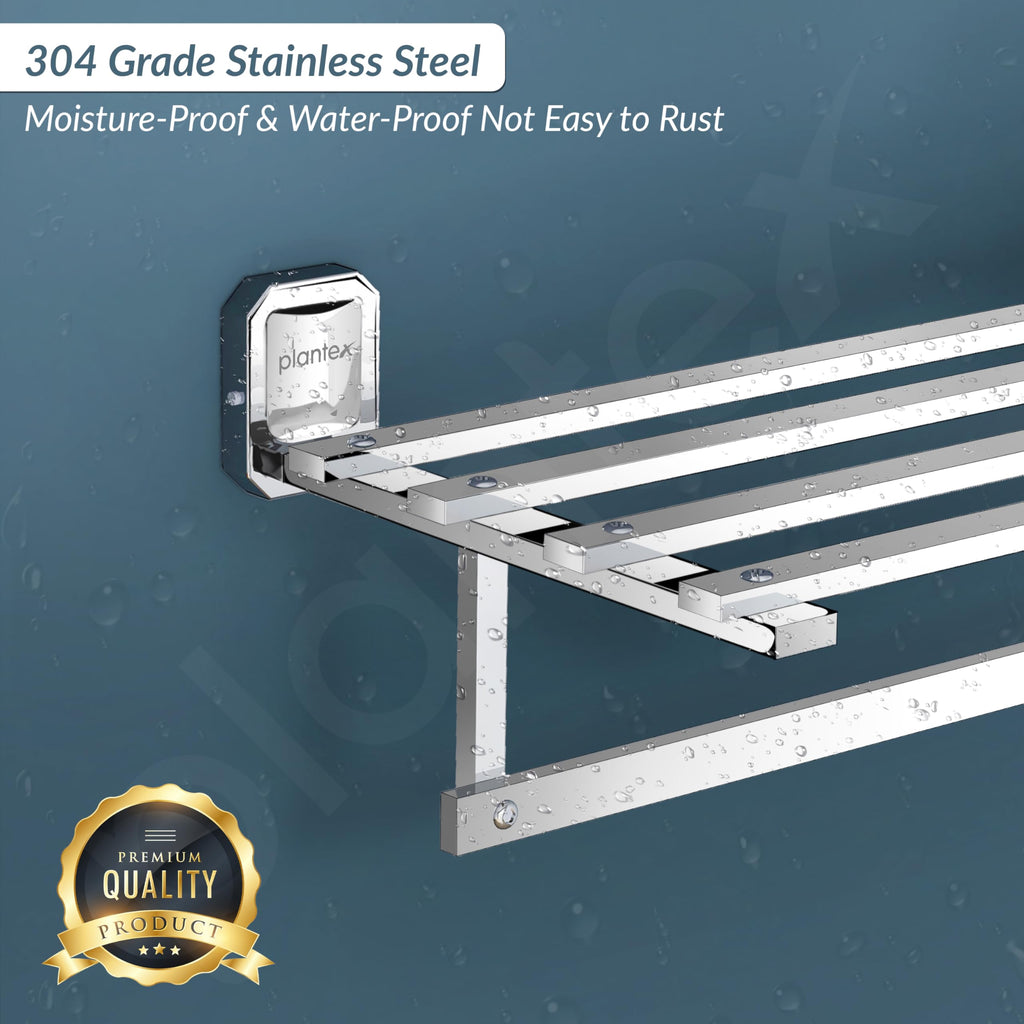 Plantex 304 Grade Stainless Steel Towel Rack for Bathroom/Towel Holder ...