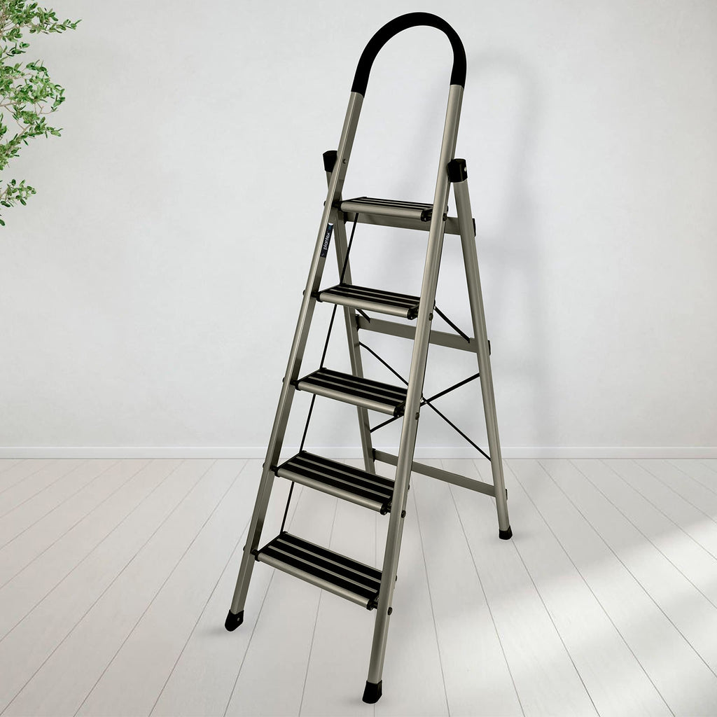 Plantex Guardex 5 Step Foldable Aluminum Ladder for Home/Ladder with A ...