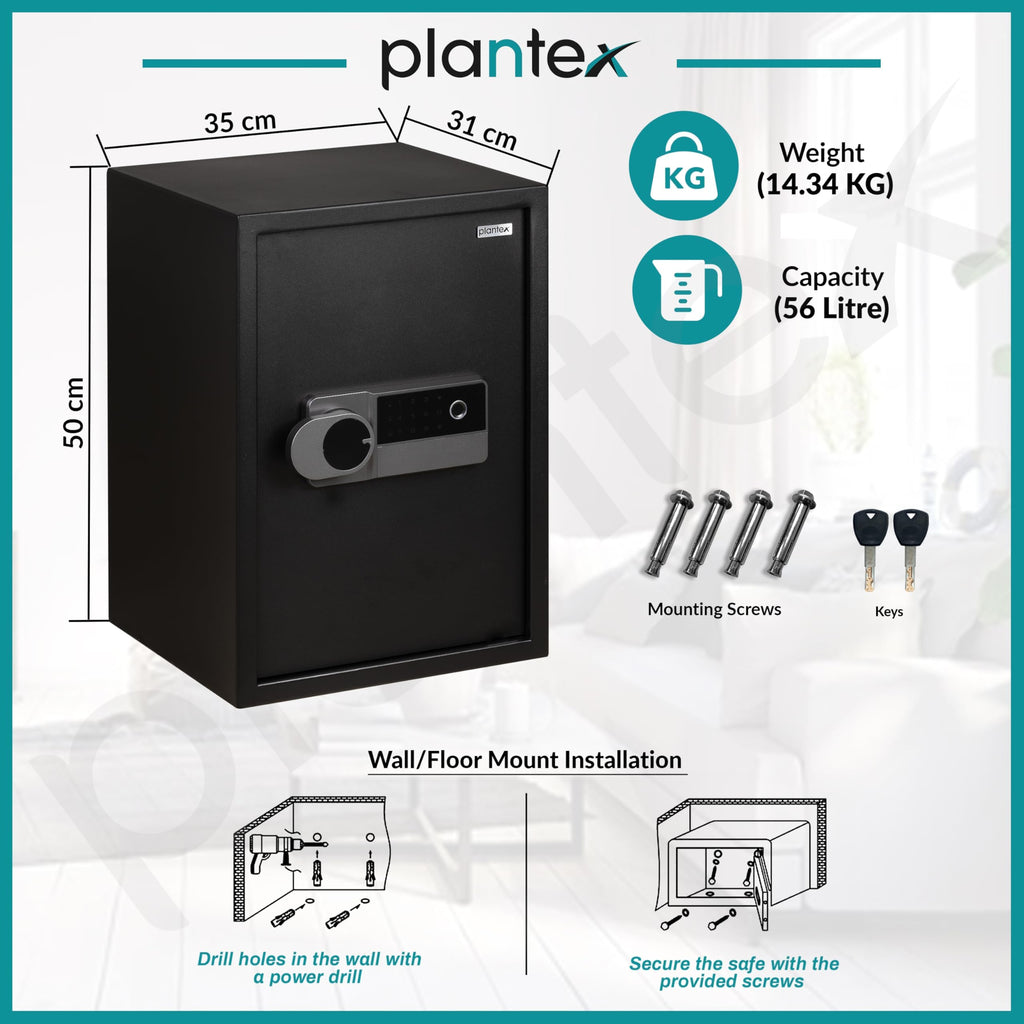 Plantex 56 Litre Digital Safe Locker For Home/Safety Locker Box with B ...