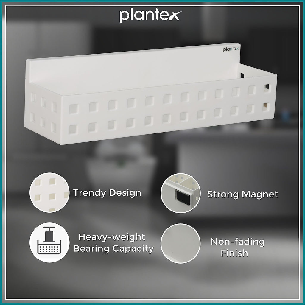 Plantex Magnetic Refrigerator Shelf/Storage Magnetic Spice Rack for Fr ...