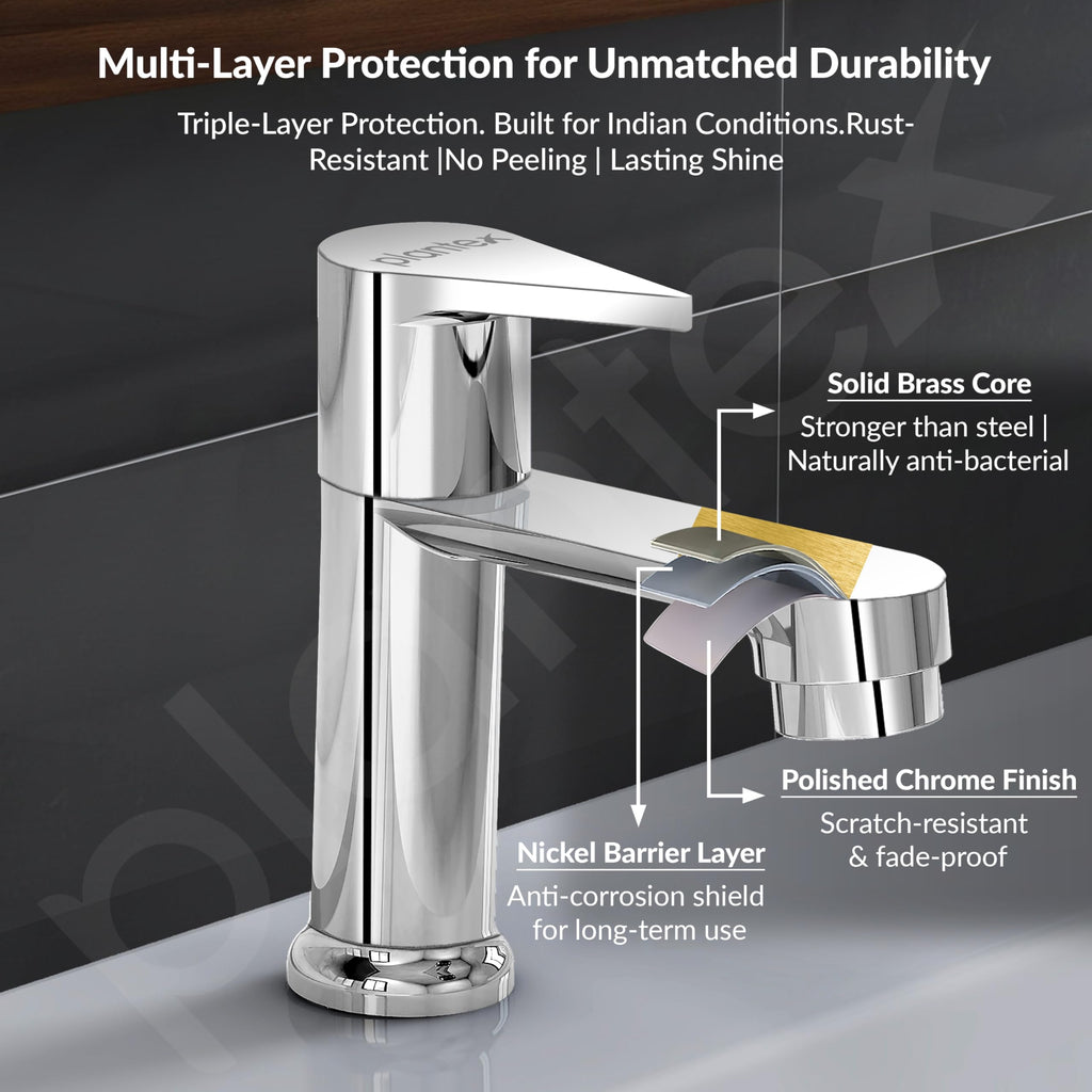 Plantex Pure Brass Pillar Tap for Wash Basin/Kitchen Taps for Home Sink ...